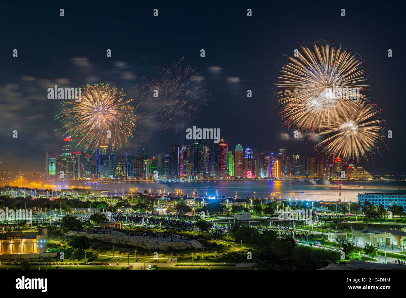 Qatar National Celebration Fireworks at Corniche 2021 Stock Photo - Alamy