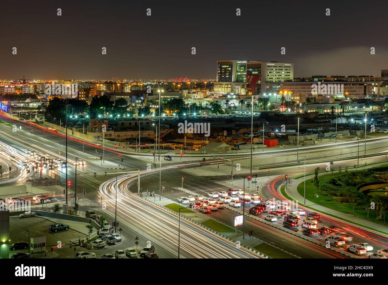 Beautiful aerial view of Al Rayyan Road Doha, Doha Traffic and Roads ...