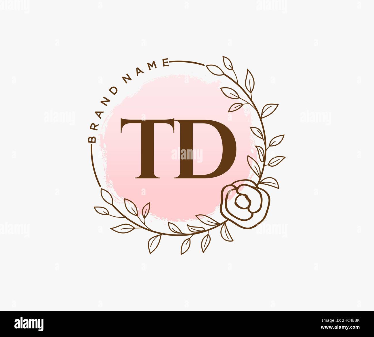 TD feminine logo. Usable for Nature, Salon, Spa, Cosmetic and Beauty ...