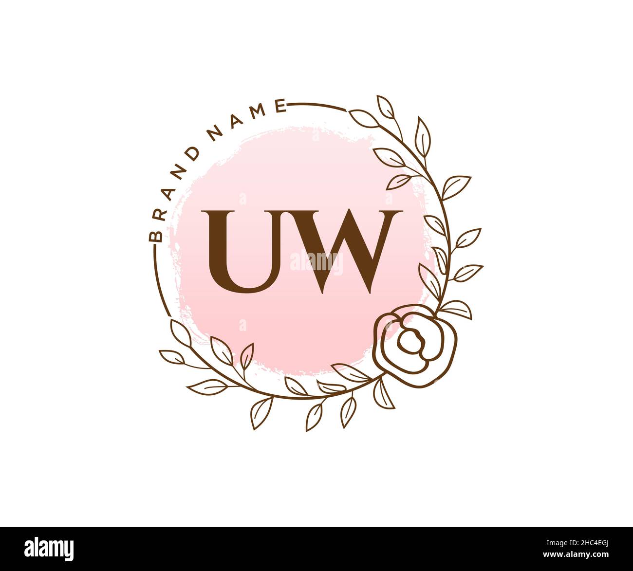 UW feminine logo. Usable for Nature, Salon, Spa, Cosmetic and Beauty ...