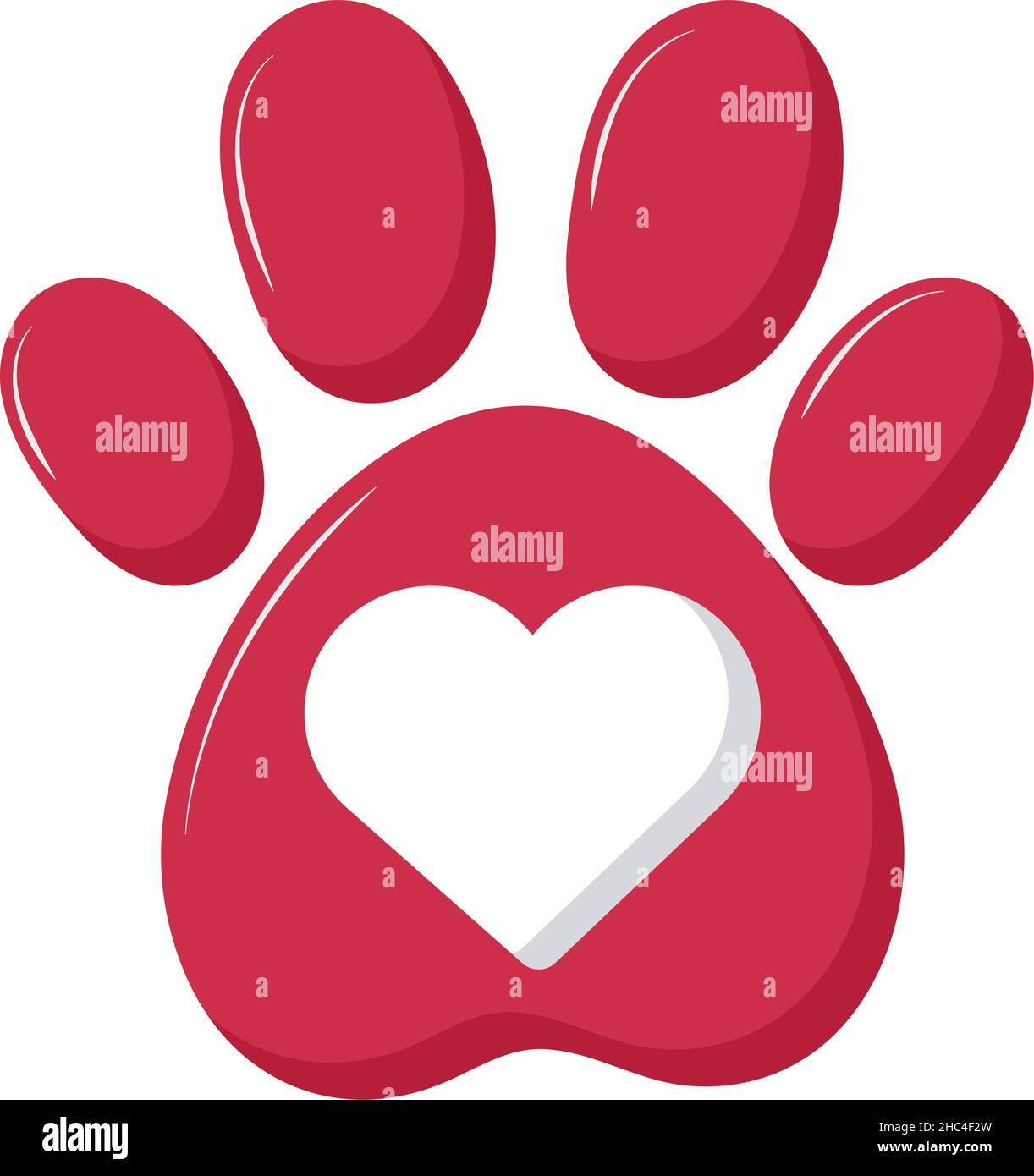 heart inside pet paw Stock Vector Image & Art - Alamy