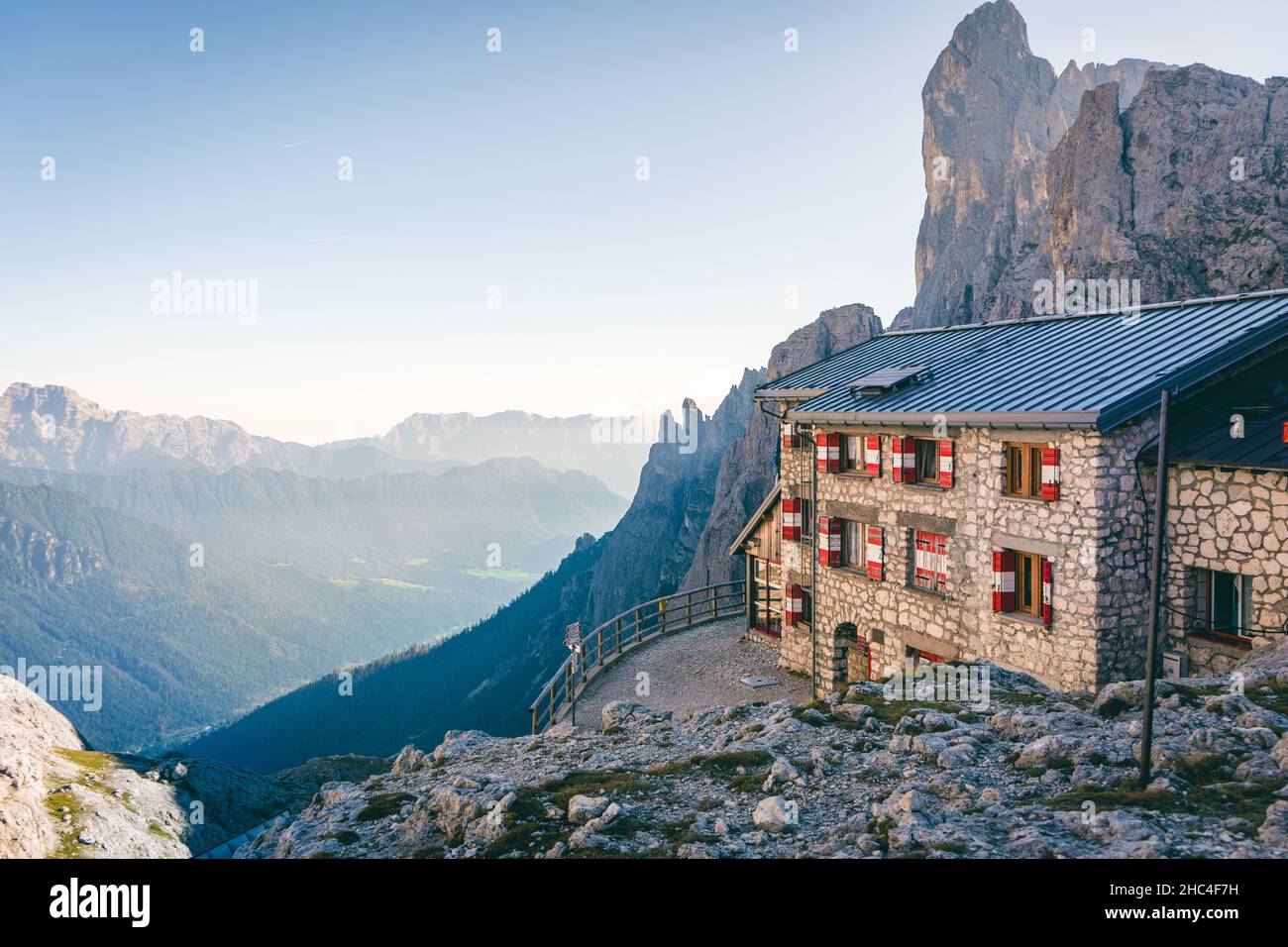 refugio in the mountains of dolomites in pale di san martino Stock ...