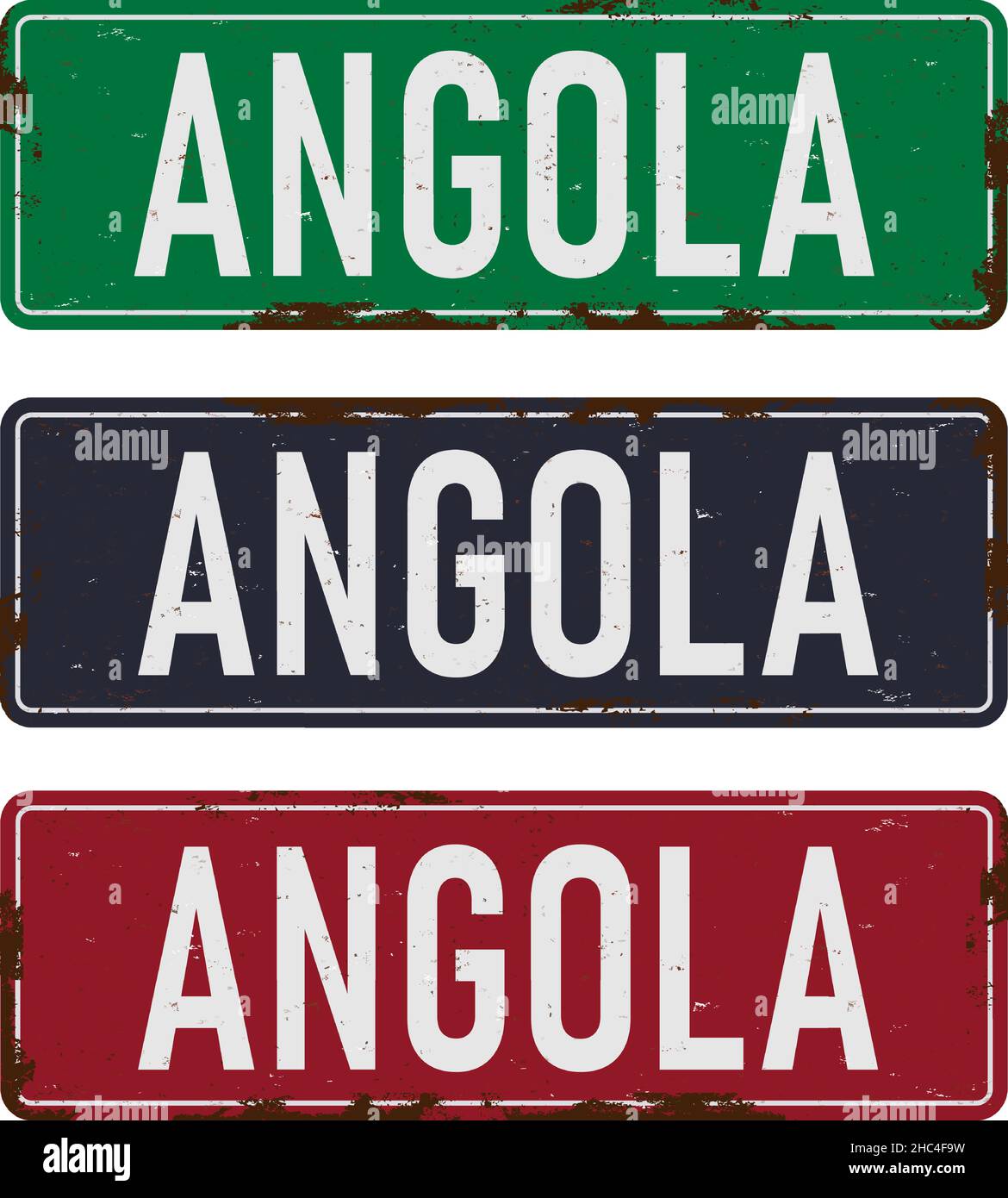 Angola road sign set isolated on white background Stock Vector Image ...