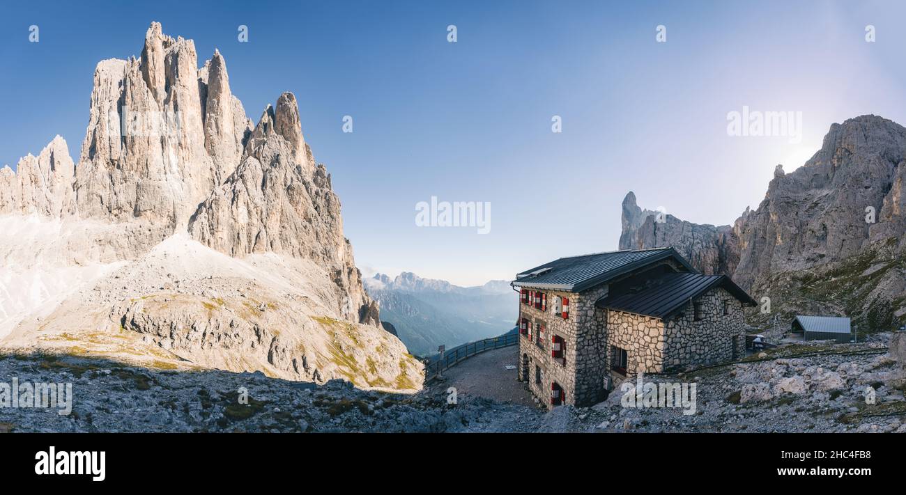 refugio in the mountains of dolomites in pale di san martino Stock ...