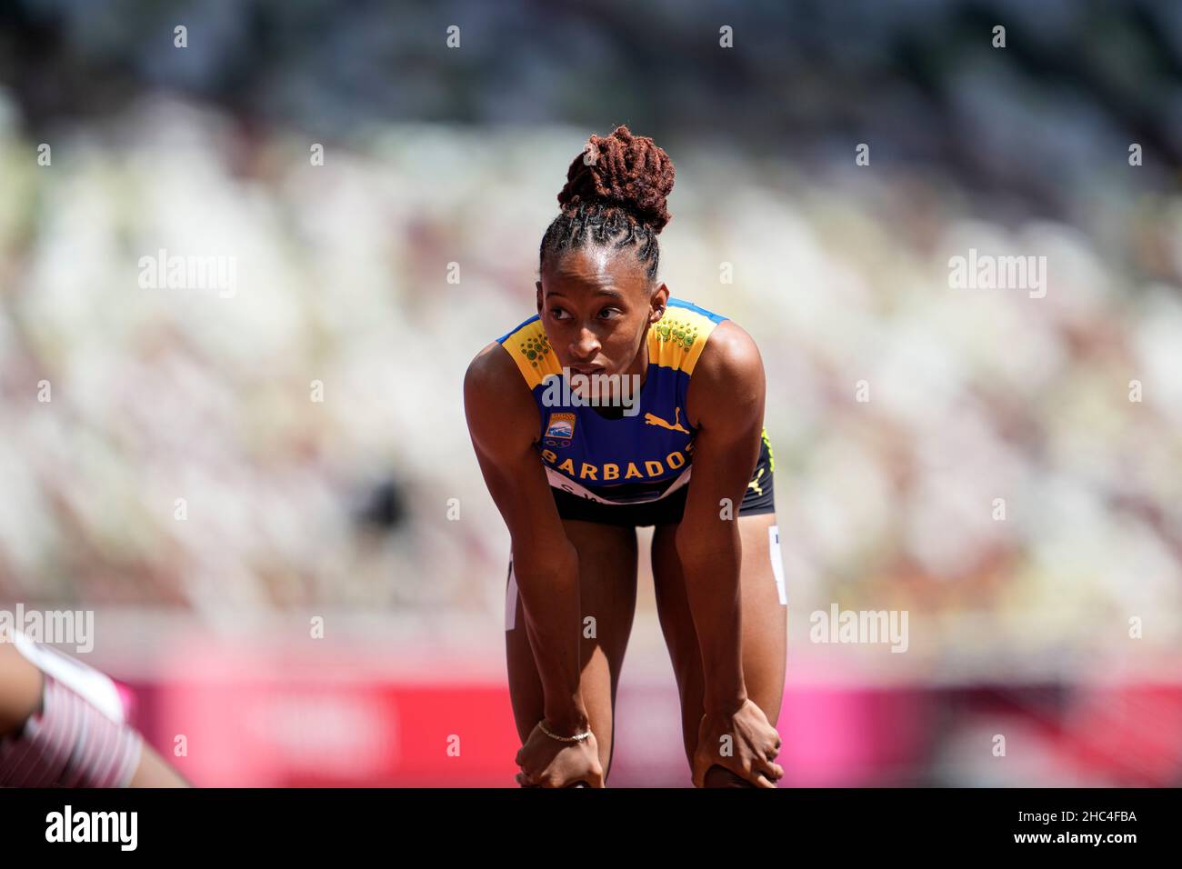 Sad Williams participating in the semi-final of the 400 meters of the ...