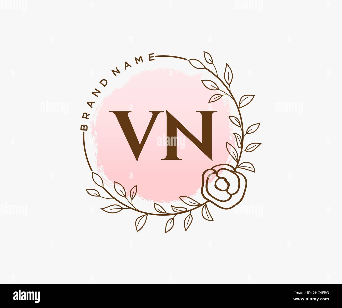 VN feminine logo. Usable for Nature, Salon, Spa, Cosmetic and Beauty ...