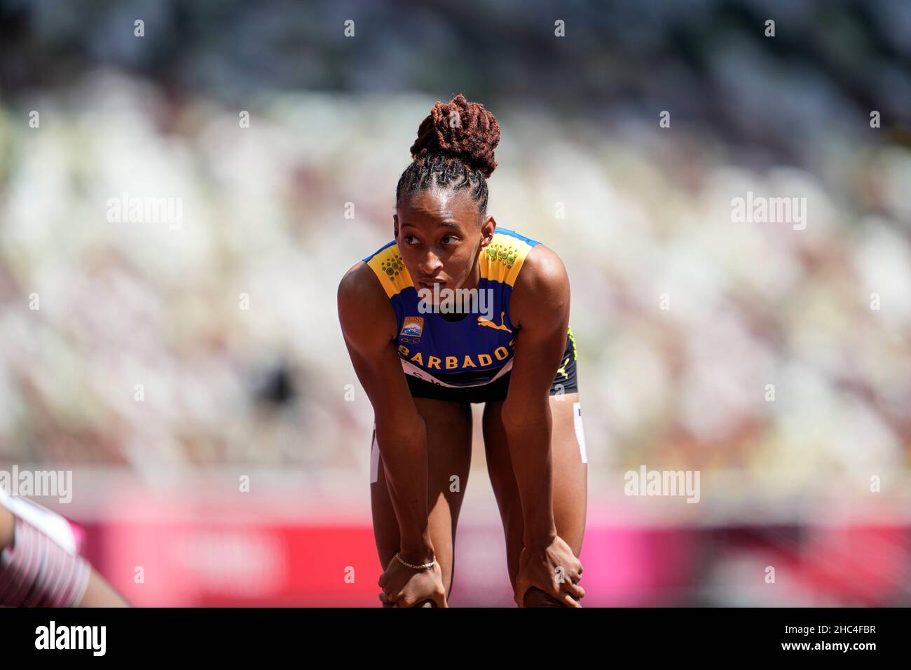 Sad Williams participating in the semi-final of the 400 meters of the ...