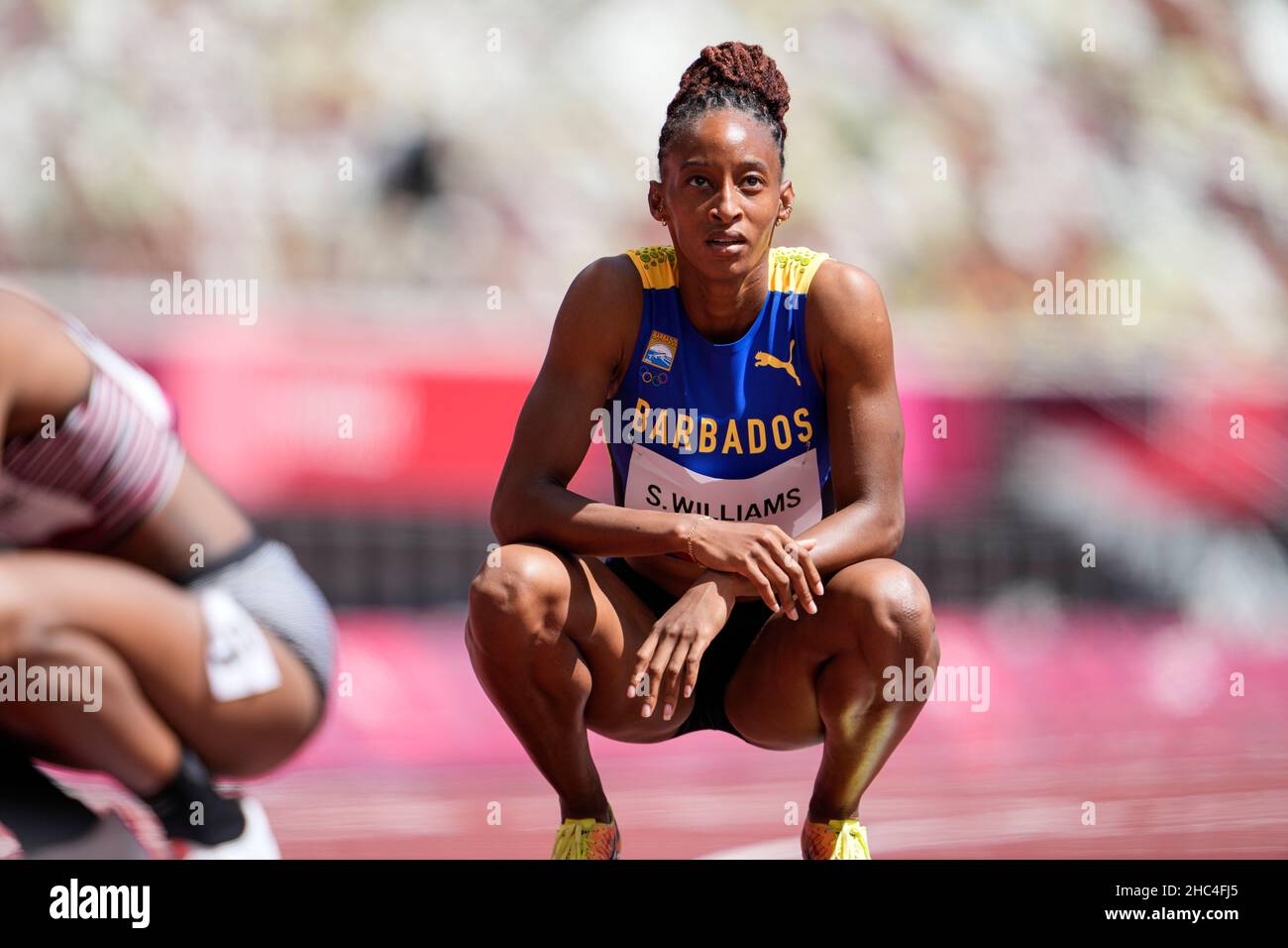 Sad Williams participating in the semi-final of the 400 meters of the ...