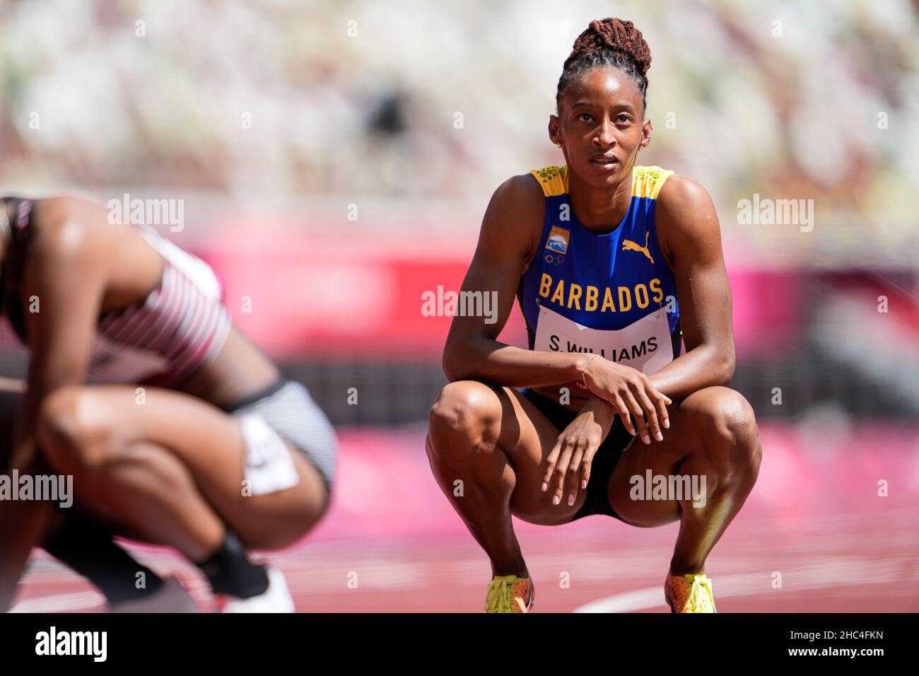 Sad Williams participating in the semi-final of the 400 meters of the ...
