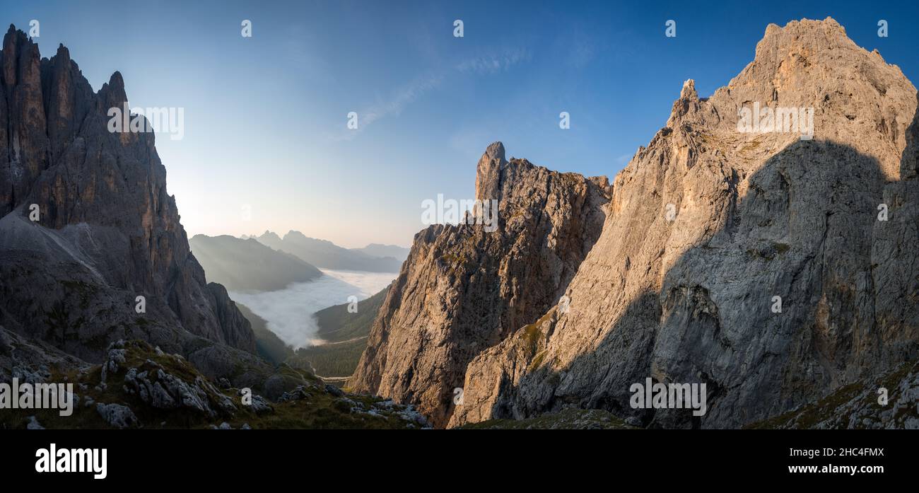 sunrise over pale di san martino mountain in the dolomites Stock Photo ...