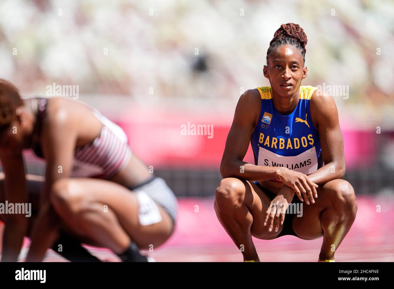 Sad Williams participating in the semi-final of the 400 meters of the ...