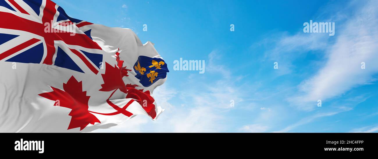 flag of Canadian Army 1939 1944 , Canada at cloudy sky background on ...