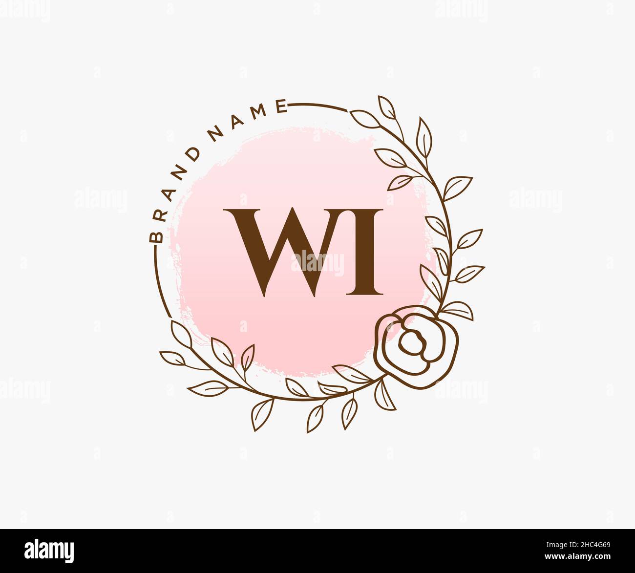 WI feminine logo. Usable for Nature, Salon, Spa, Cosmetic and Beauty ...