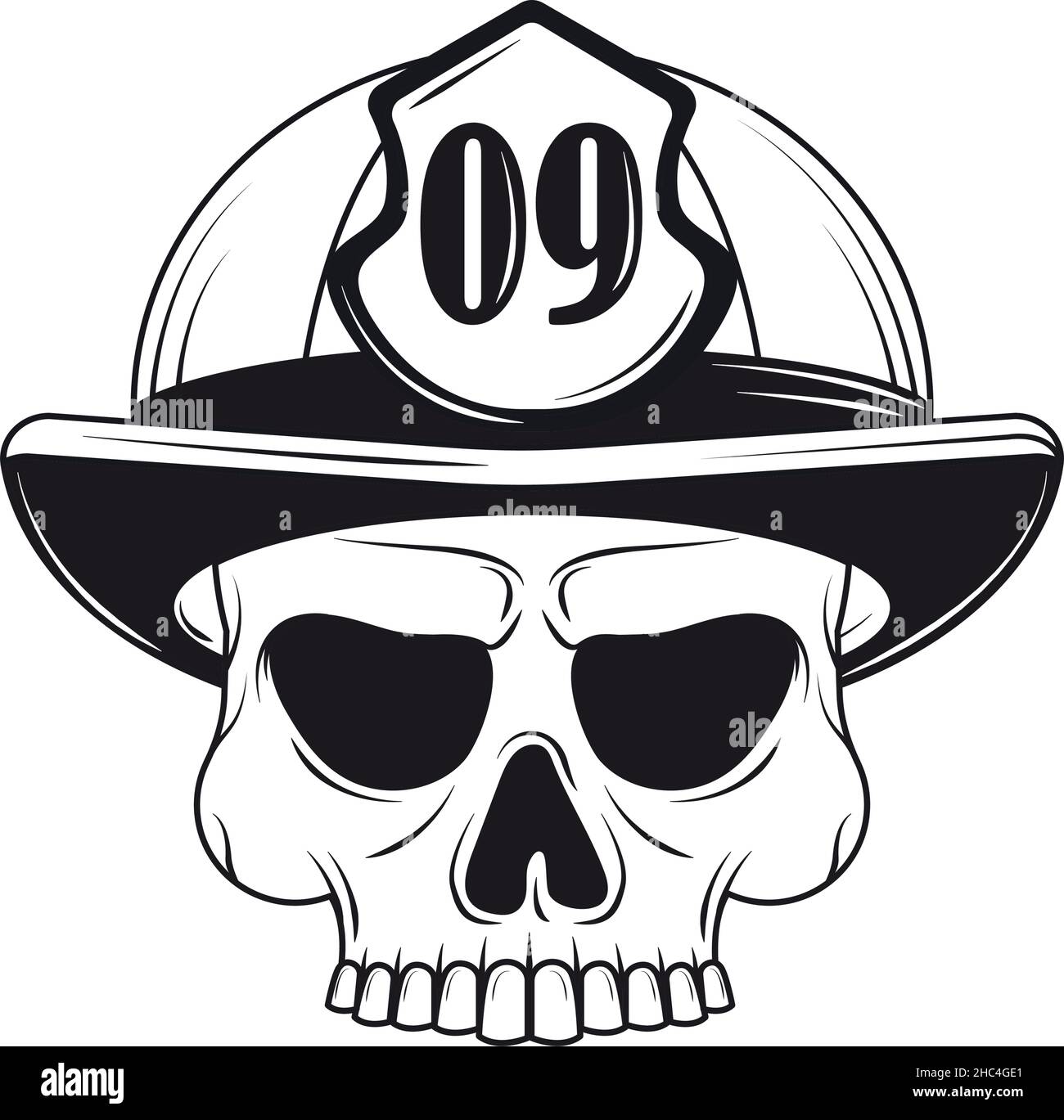 firefighter skull with helmet Stock Vector Image & Art - Alamy