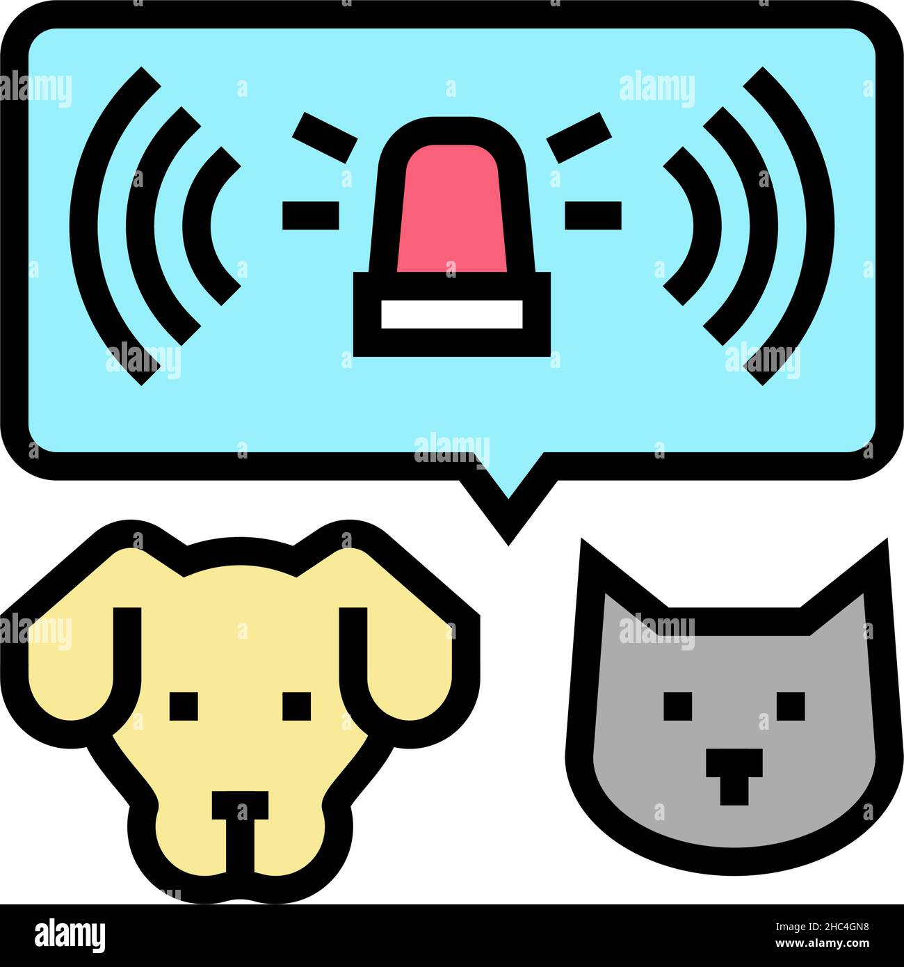 emergency care domestic pets color icon vector illustration Stock ...