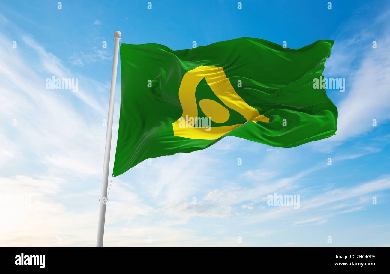 flag of Delta, British Columbia , Canada at cloudy sky background on ...