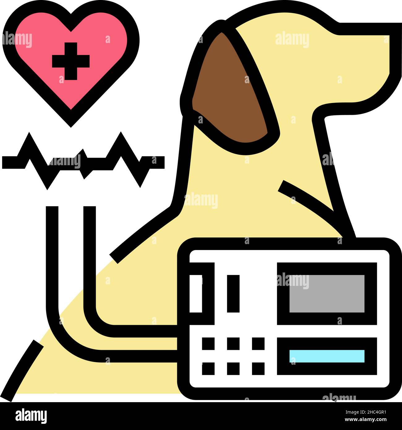 ekg heart of domestic animal color icon vector illustration Stock ...