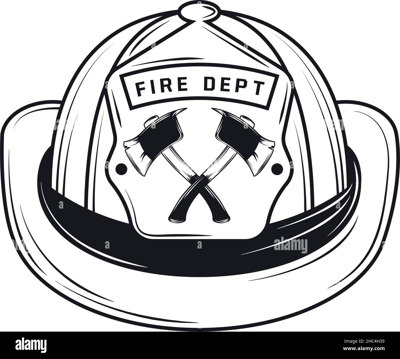 Firefighter helmet axes illustration Stock Vector Images - Alamy