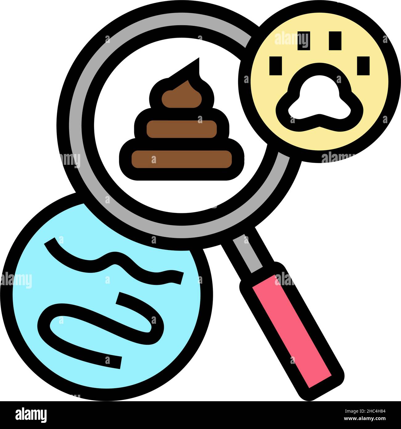 fecal examinations and dewormings color icon vector illustration Stock ...
