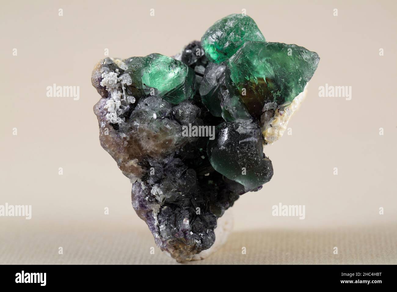 fluorite mineral specimen stone rock geology gem crystal Stock Photo ...