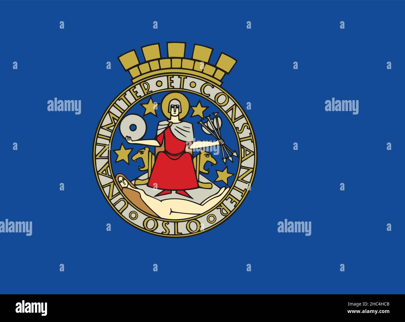 Official coat of arms vector illustration of the Norwegian capital city ...