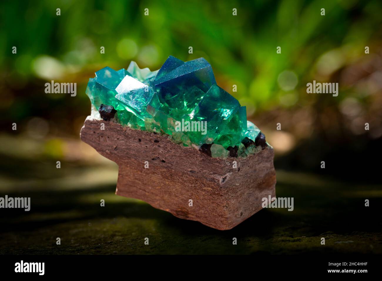 fluorite mineral specimen stone rock geology gem crystal Stock Photo ...