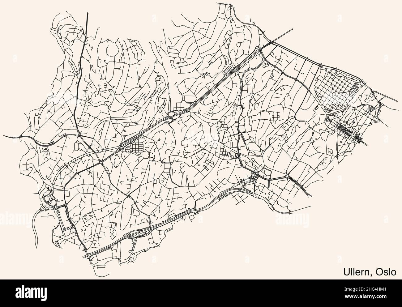 Detailed navigation urban street roads map on vintage beige background ...
