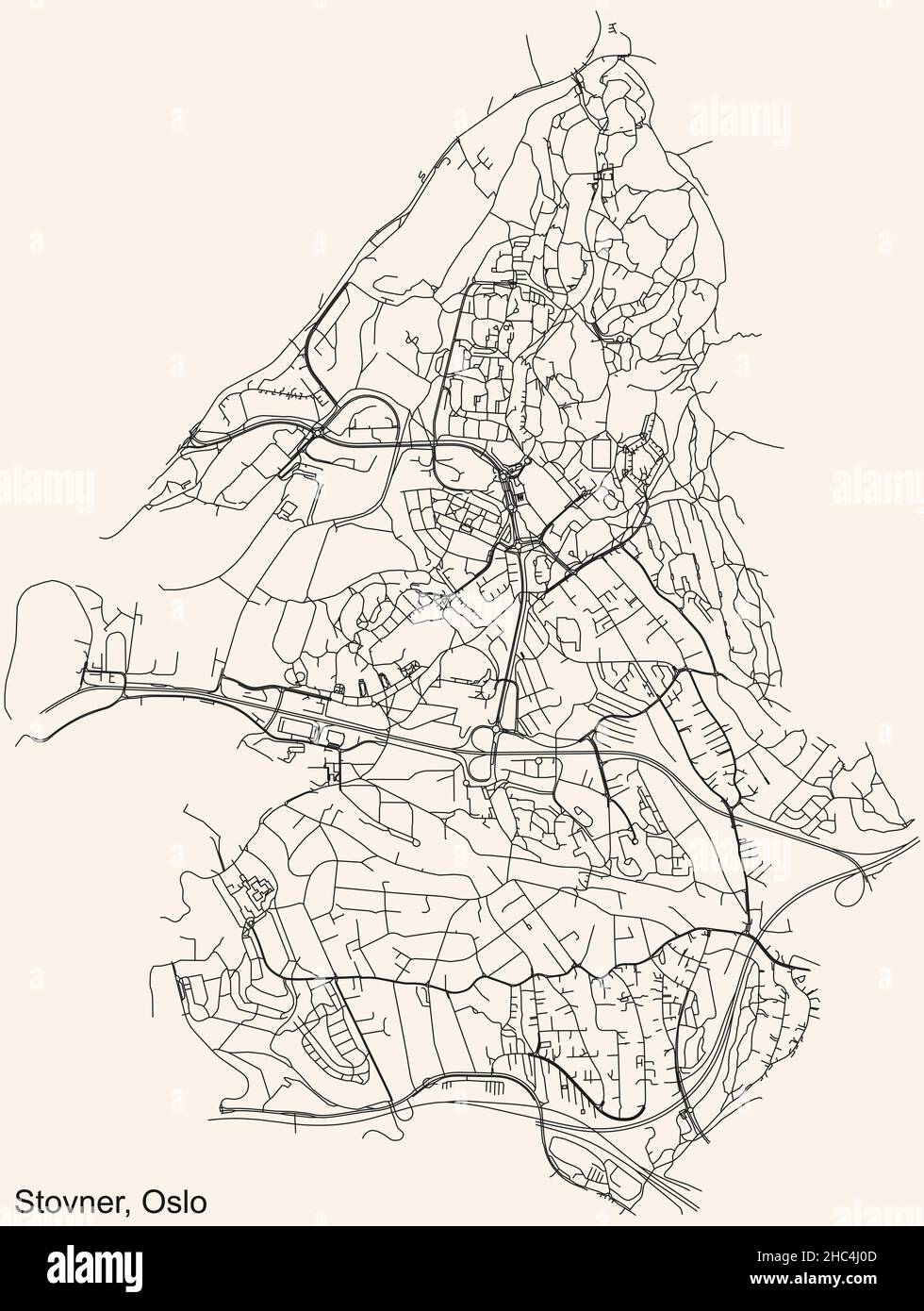 Detailed navigation urban street roads map on vintage beige background ...