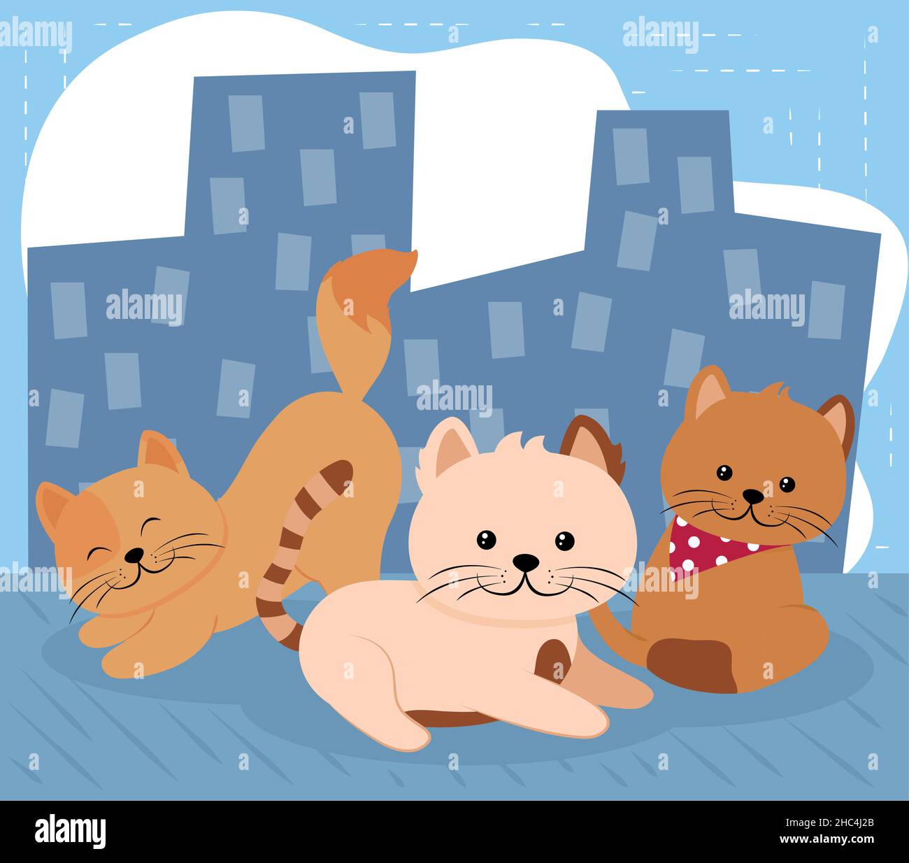 cute cats in the street Stock Vector Image & Art - Alamy