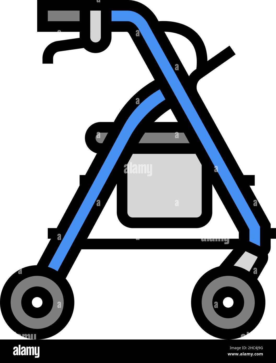 rollator adult walker color icon vector illustration Stock Vector Image ...