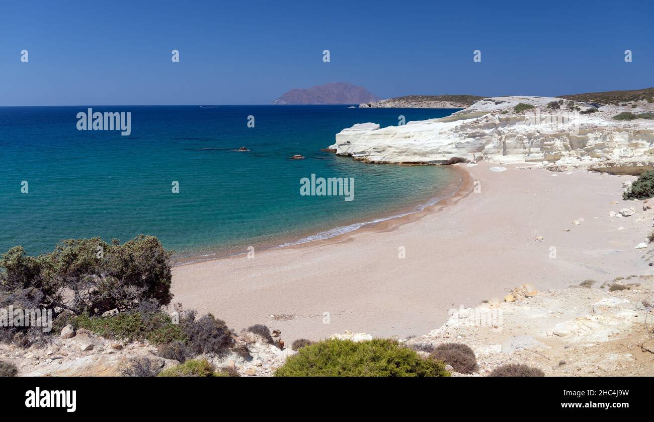Triades beach in Milos island, Cyclades, Greece Stock Photo - Alamy