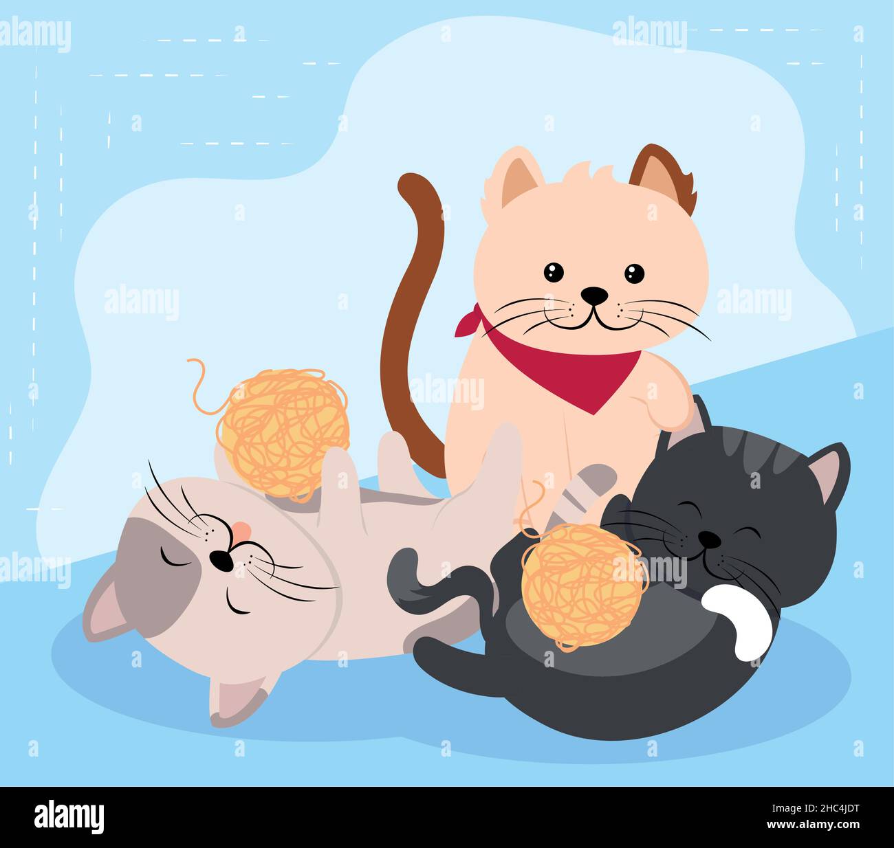little cats playing Stock Vector Image & Art - Alamy