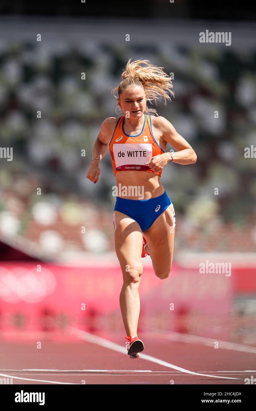 Lisanne De Witte participating in the semi-final of the 400 meters of ...