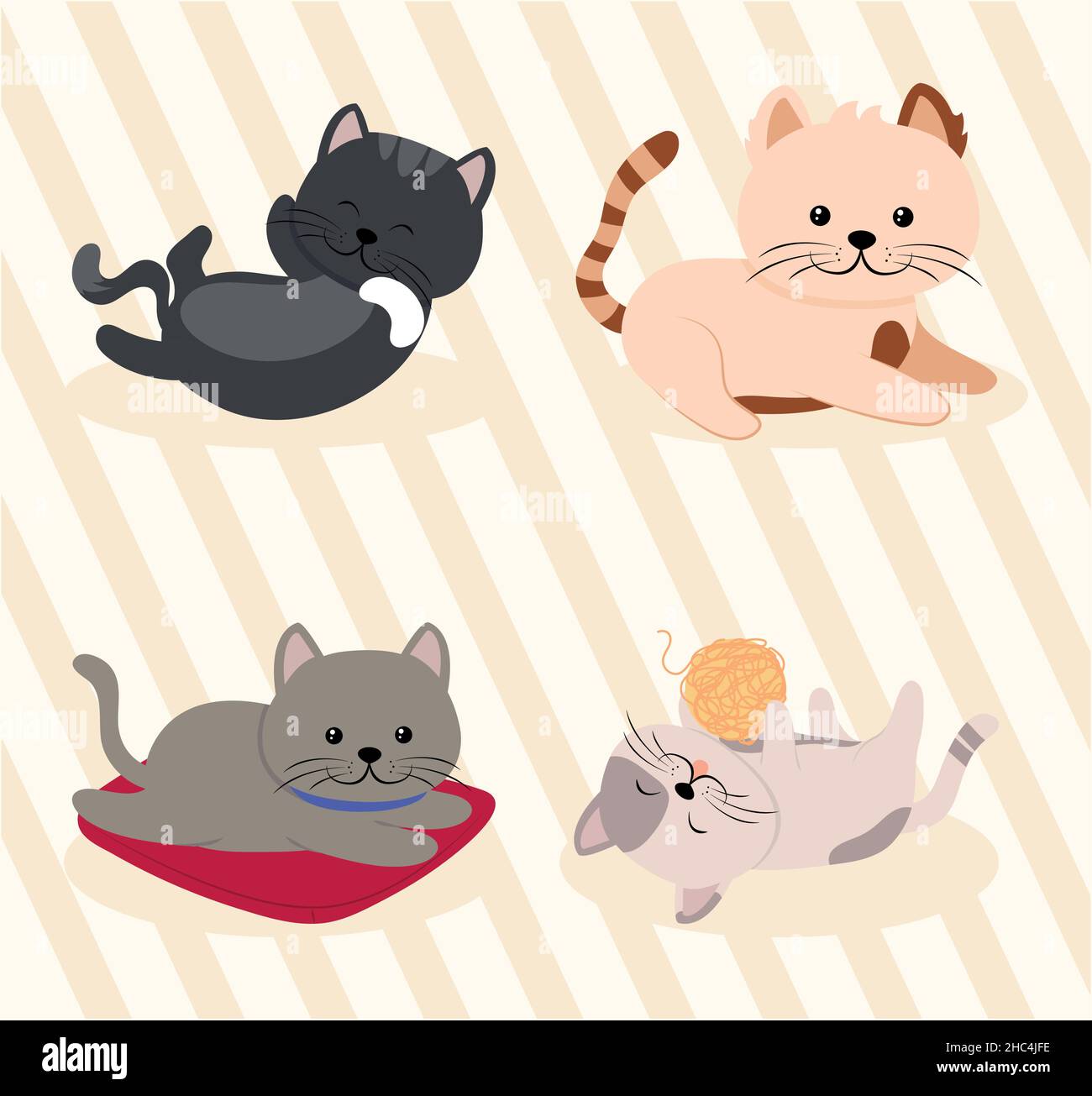 cute cats icons Stock Vector Image & Art - Alamy