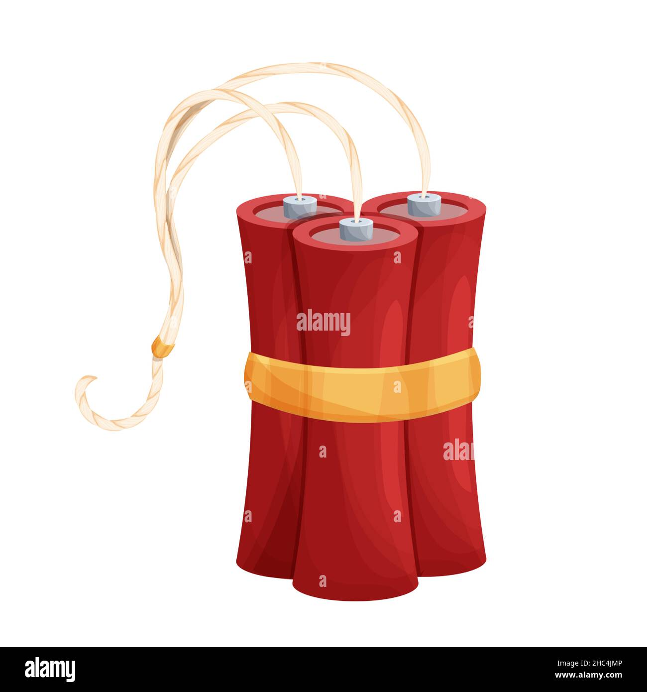 Red dynamite stick, bomb in cartoon style isolated on white background ...