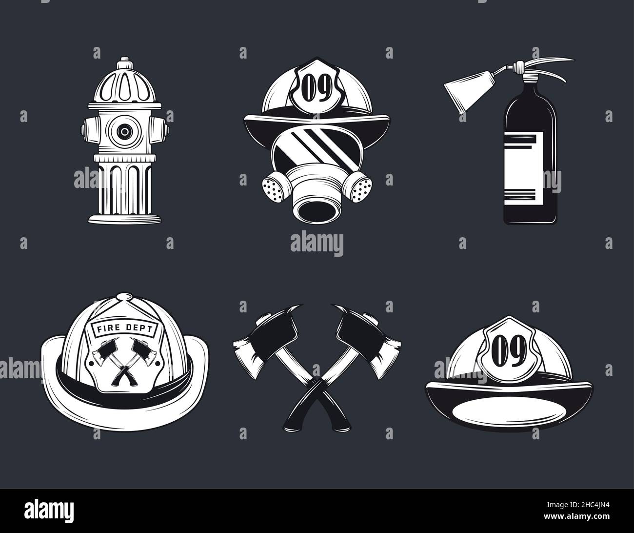 fire department icons Stock Vector Image & Art - Alamy
