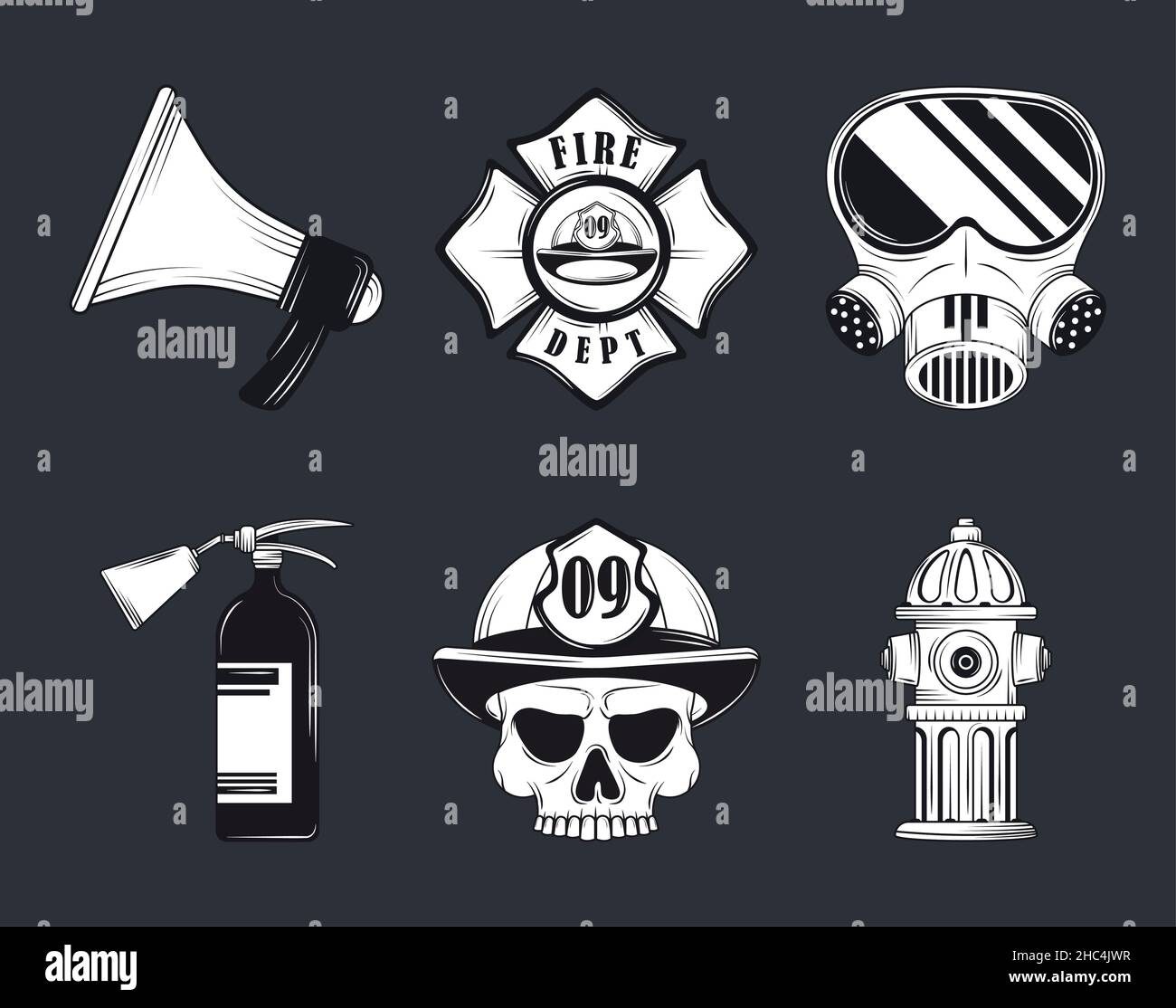 icons fire dept Stock Vector Image & Art - Alamy