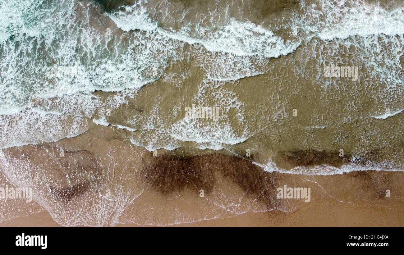 Aerial shot of soft sea waves Stock Photo - Alamy