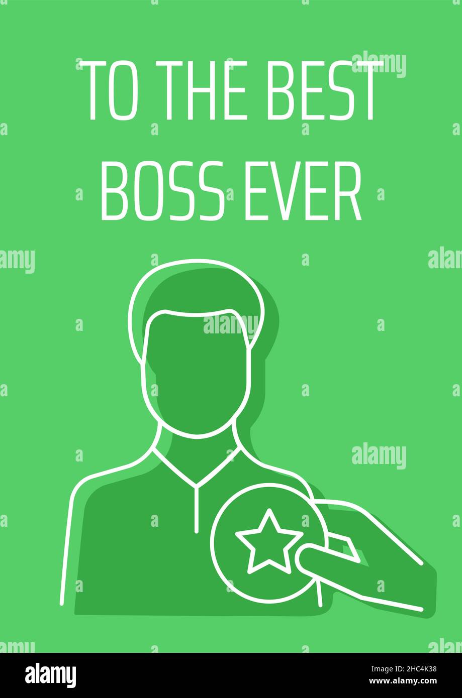 To best boss ever postcard with linear glyph icon Stock Vector Image ...