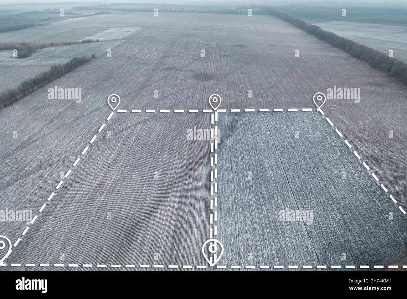 Topographic map of agricultural land plots for Farming. Sale field land ...