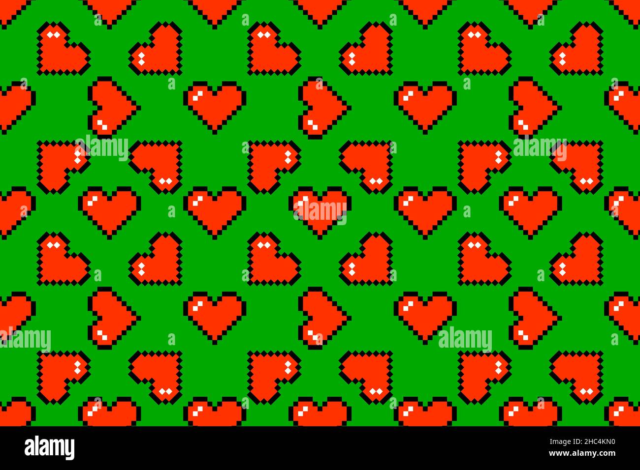 Red heart shape pixel art seamless pattern Stock Vector Image & Art - Alamy