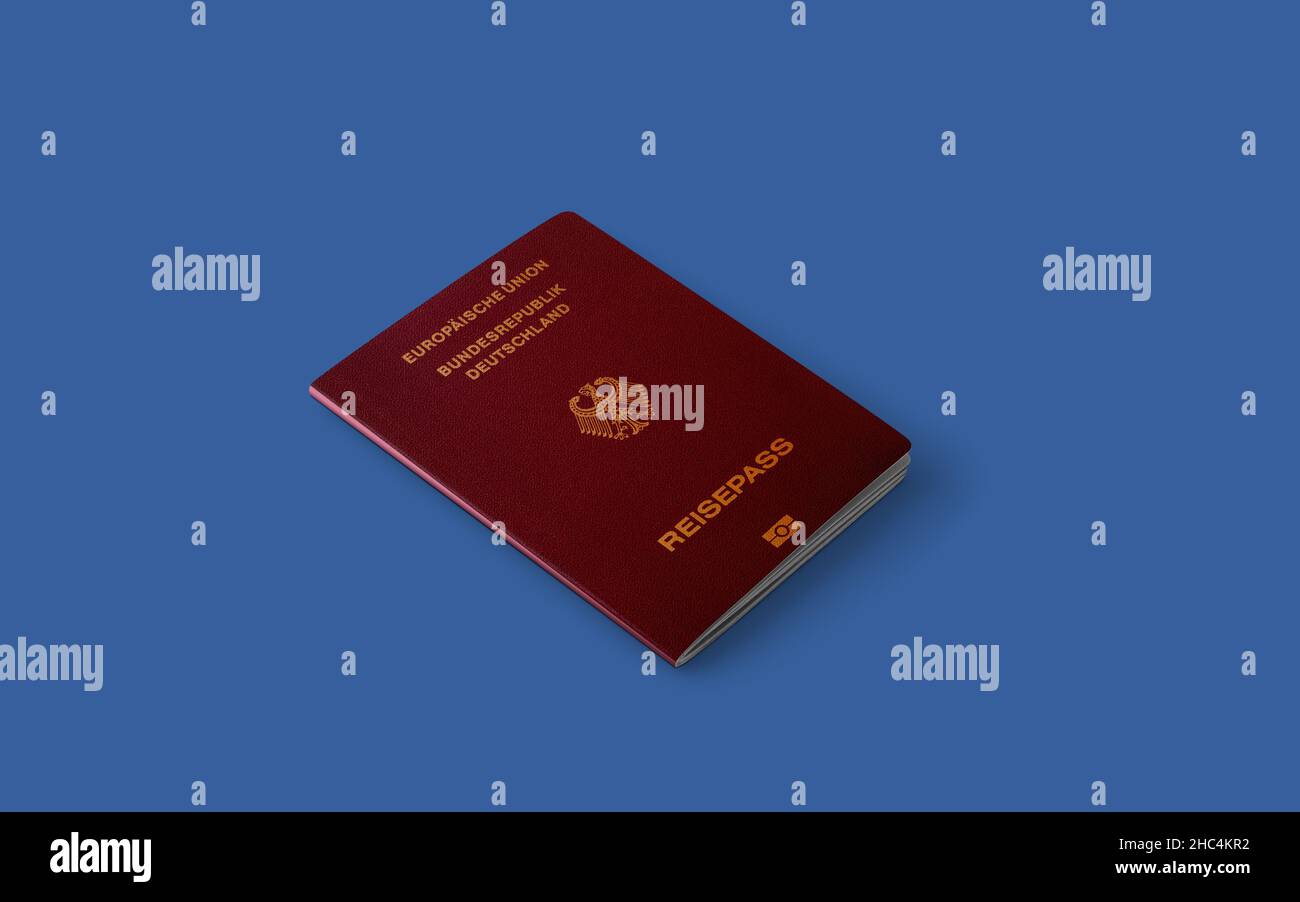 German European Union biometric passport, biometric passport of a ...