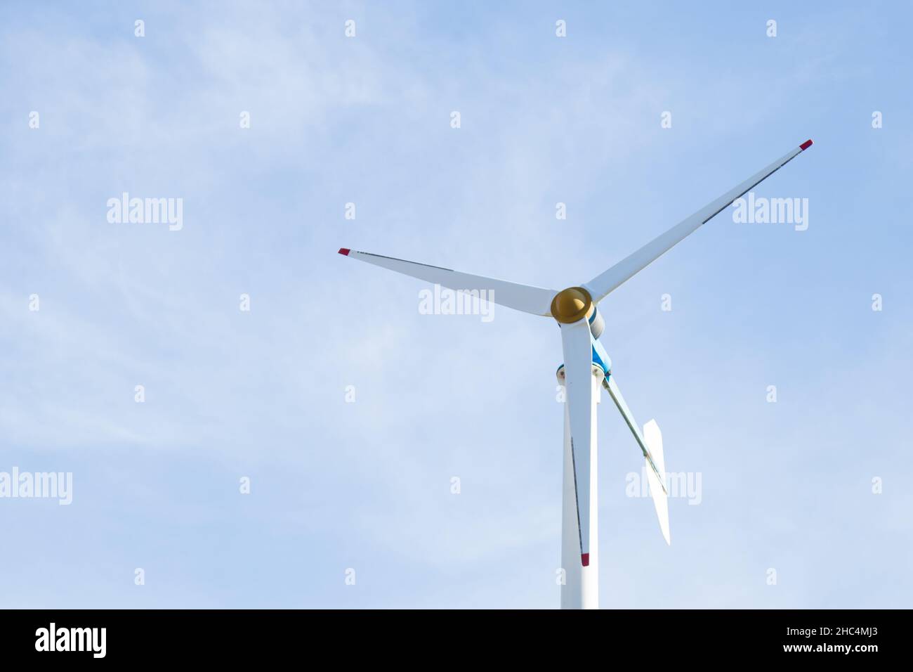 Wind turbines generate electricity. Wind energy produced by wind power ...