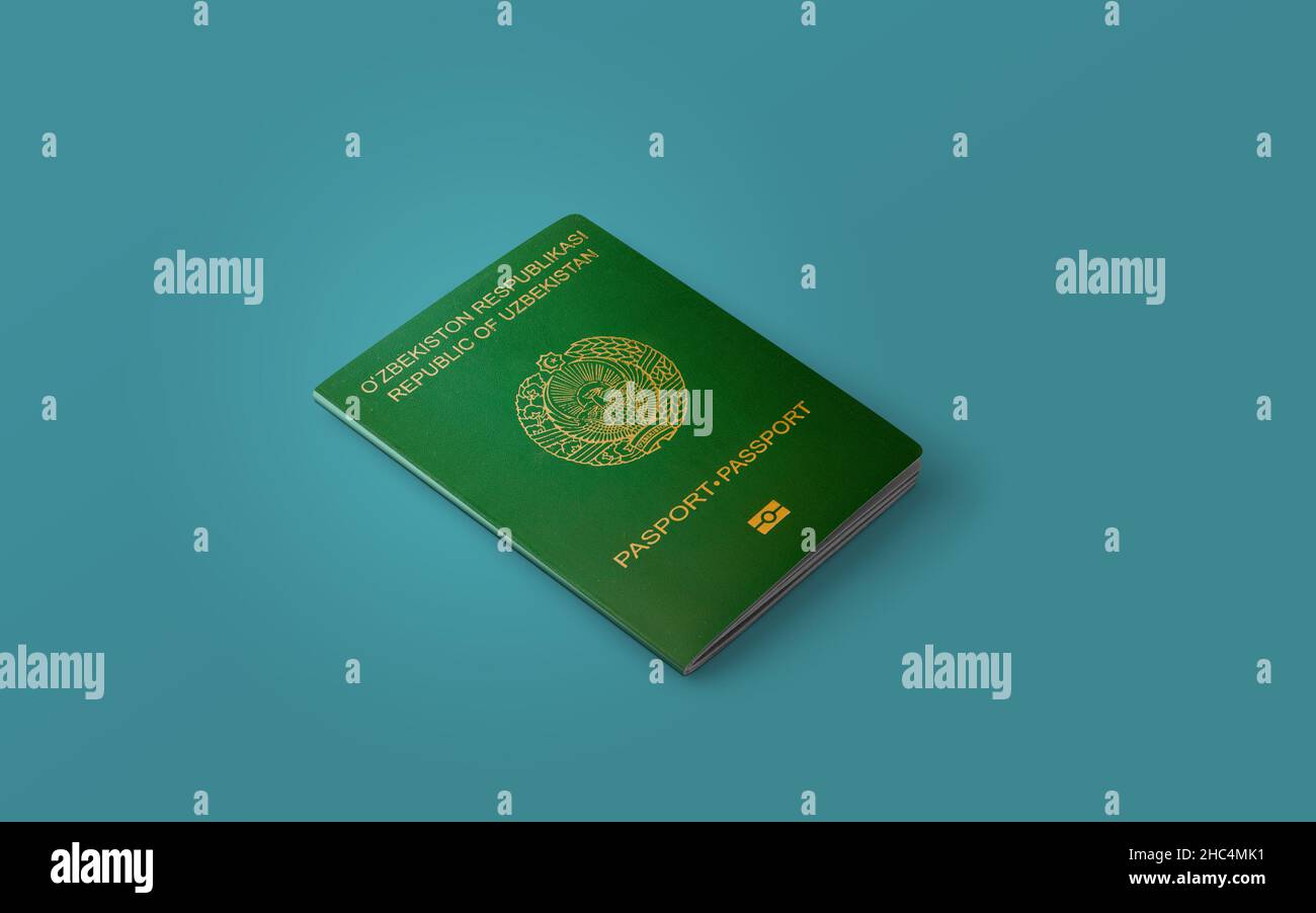 Official passport of Uzbekistan , passport for Uzbek citizens Stock ...