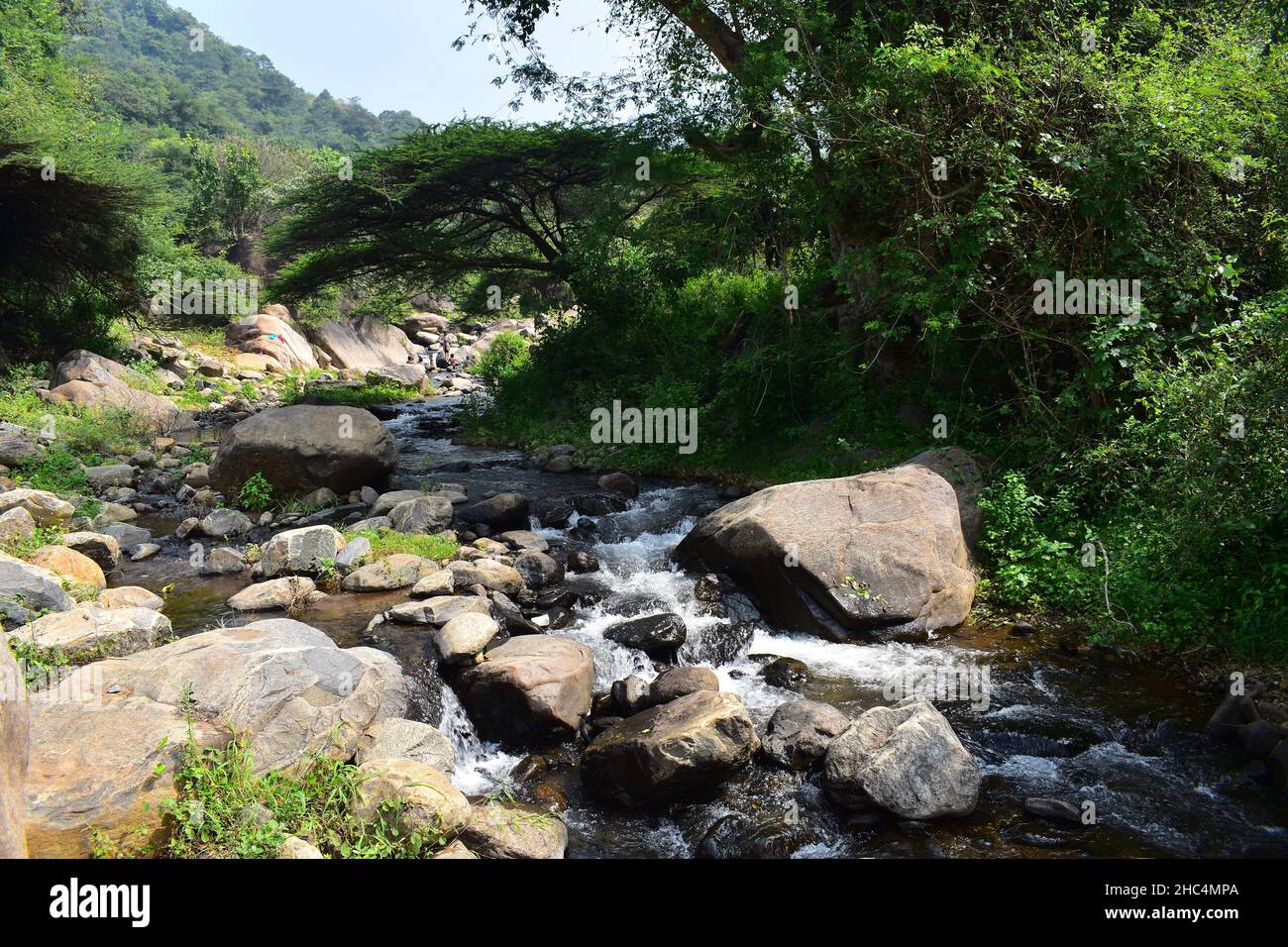 Kannimar Ootru - Triple Waterfalls and Natural Swimming Pools Stock ...