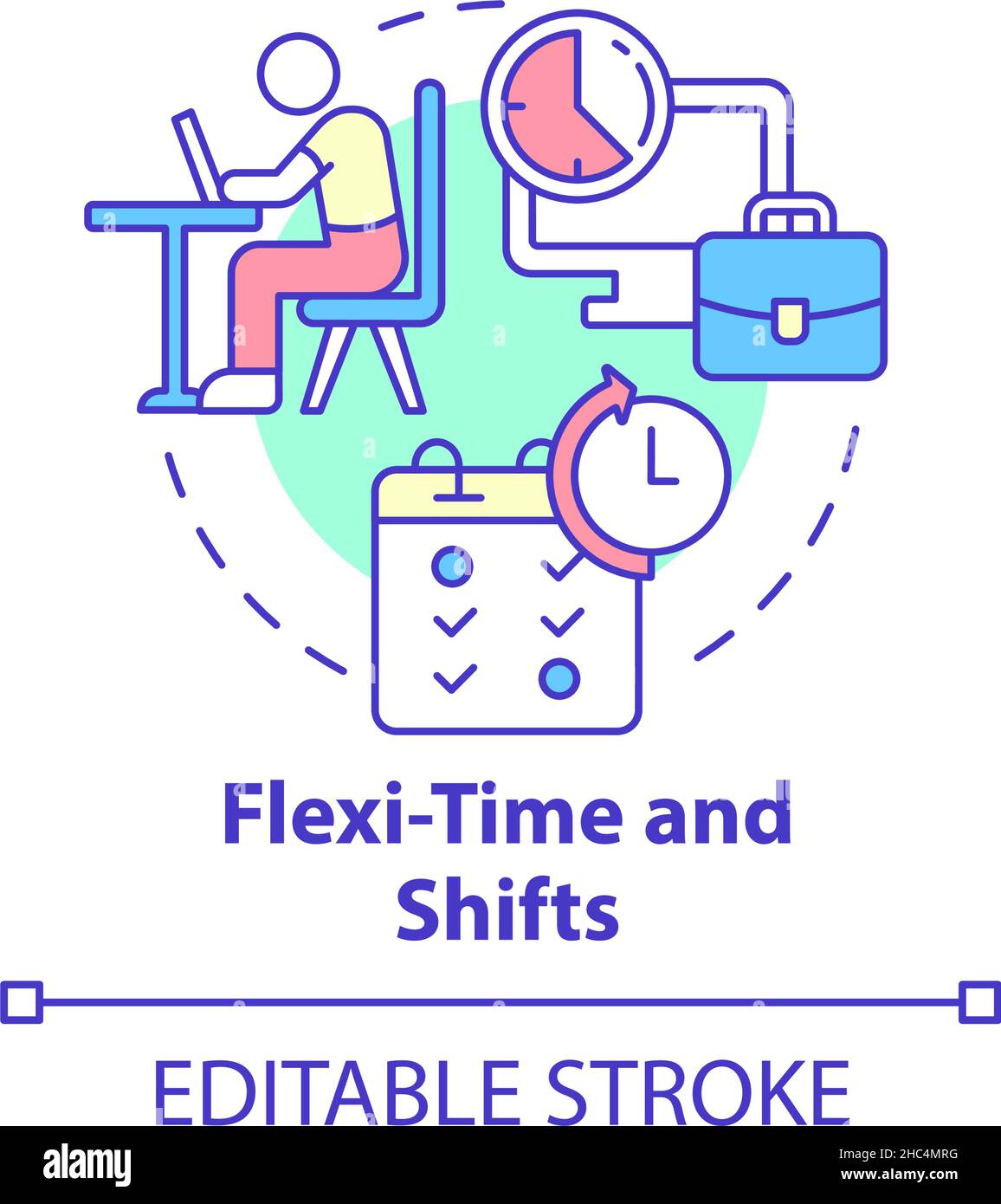 Flexi-time and shifts concept icon Stock Vector Image & Art - Alamy