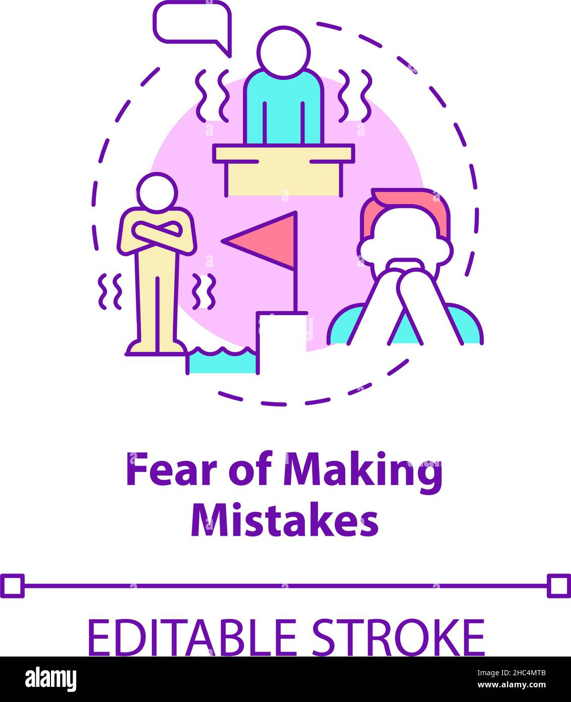 Fear of making mistakes concept icon Stock Vector Image & Art - Alamy