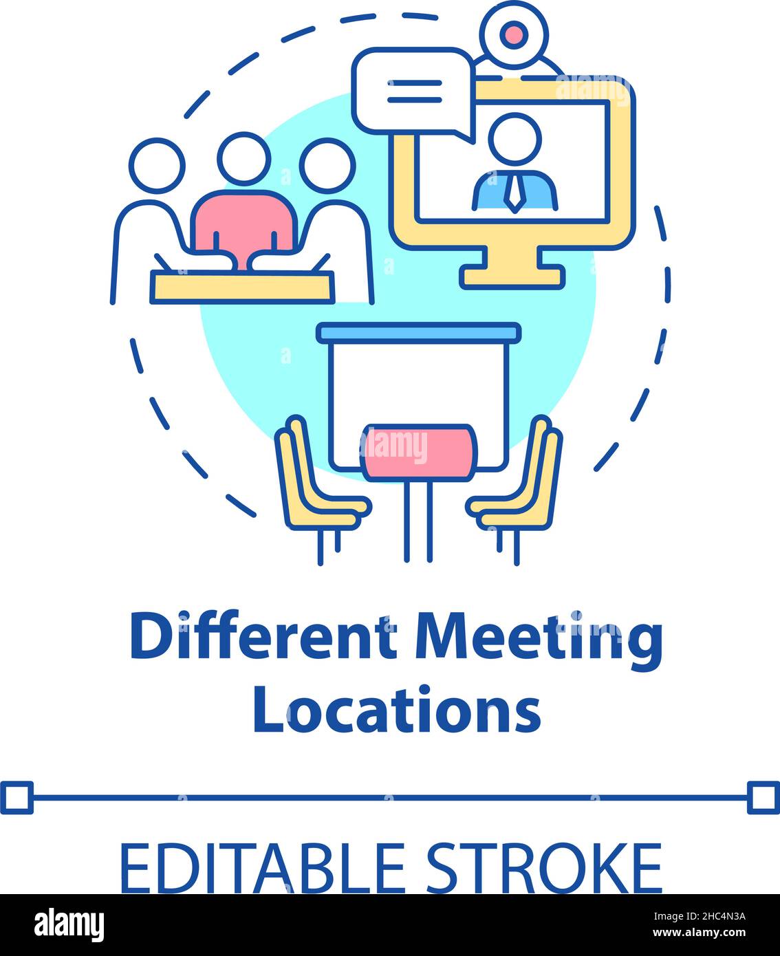Different meeting locations concept icon Stock Vector Image & Art - Alamy