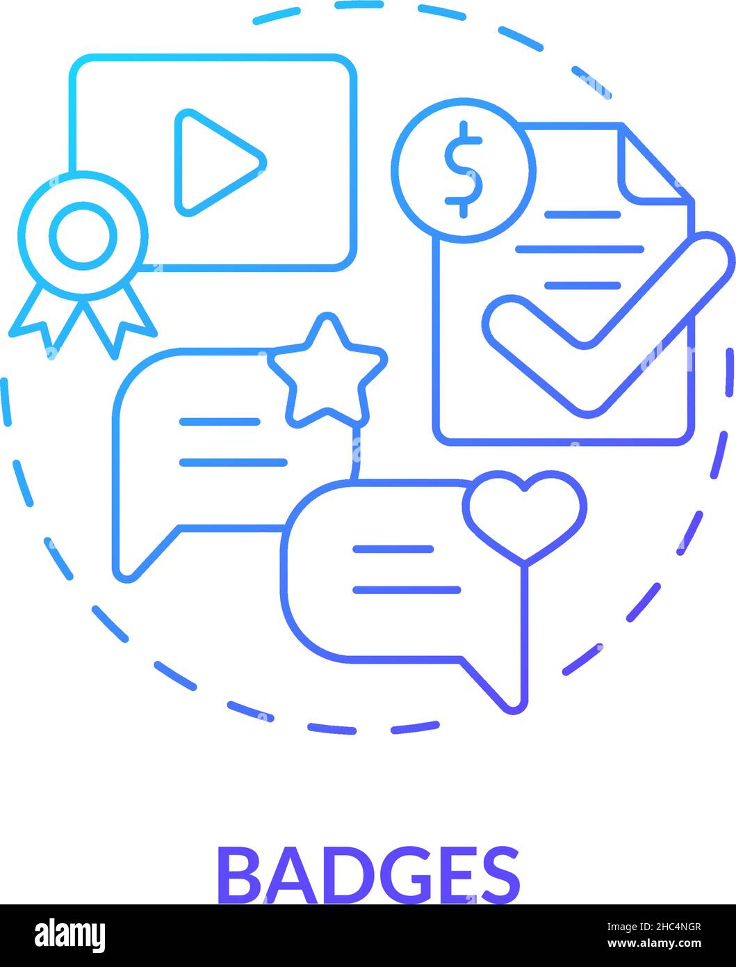 Badges blue gradient concept icon Stock Vector Image & Art - Alamy