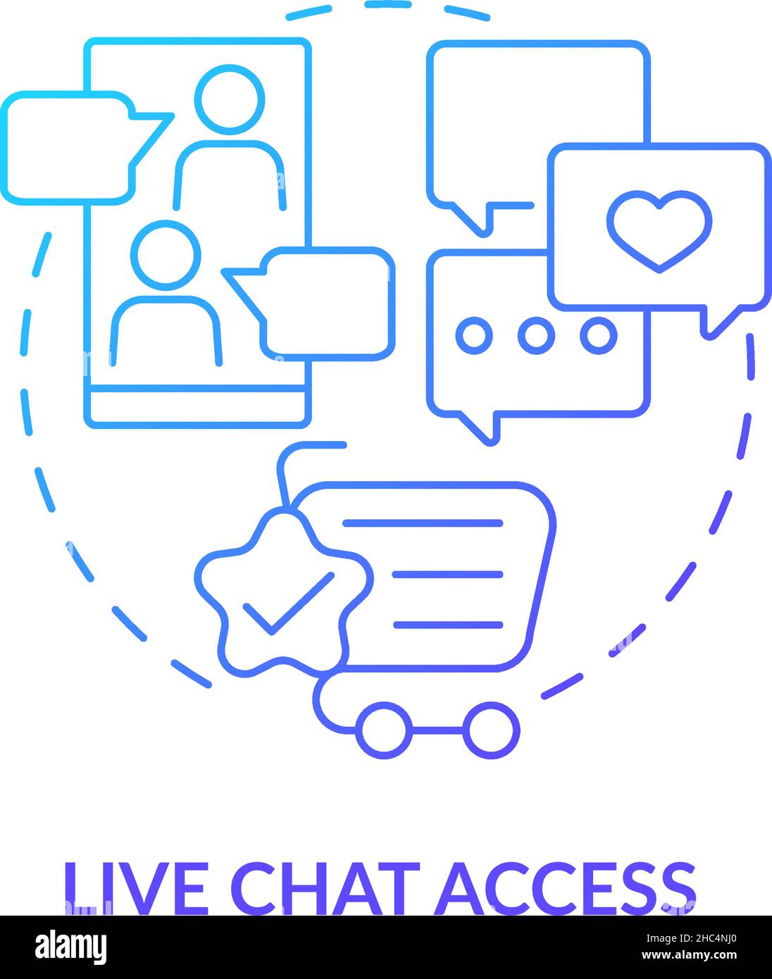 Live chat access blue gradient concept icon Stock Vector Image & Art ...